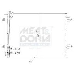 MEAT & DORIA MEAT & DORIA Kondensator, Klimaanlage 991052 f&uuml;r VAG