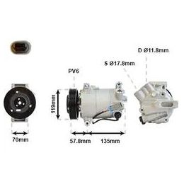 Van Wezel Kompressor, Klimaanlage 3700k496 f&uuml;r OPEL