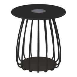Ambia Garden Loungetisch, Schwarz, Metall, rund, Rundrohr, Gittergestell, 50x49x50 cm, Loungem&ouml;bel, Loungetische