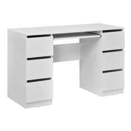Mid.you Schreibtisch, Wei&szlig;, Holzwerkstoff, 6 Schublade(n) Schubladen, rechteckig, eckig, 120x76x51 cm, Stauraum, Arbeitszimmer, Schreibtische, B&uuml;rotische