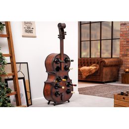 Riess Ambiente Extravagantes Weinregal CELLO 133cm braun Tannenholz f&uuml;r 10 Flaschen Riess-Ambiente Kolonial Landhaus Rustikal Vintage