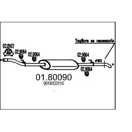 MTS MARKENTECHNIKSERVICEGMBH & CO. KG MTS Mittelschalld&auml;mpfer 0180090 f&uuml;r Mercedes
