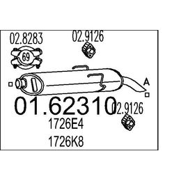 MTS MARKENTECHNIKSERVICEGMBH & CO. KG MTS Endschalld&auml;mpfer 0162310 f&uuml;r Peugeot