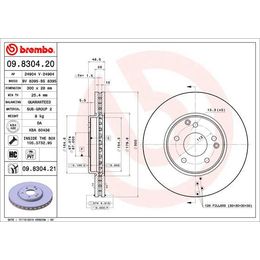 Brembo Bremsscheibe 09830420 300mm 28mm f&uuml;r Mercedes
