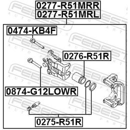 FEBEST Bremssattel 0277r51mrr Hinterachse rechts f&uuml;r NISSAN