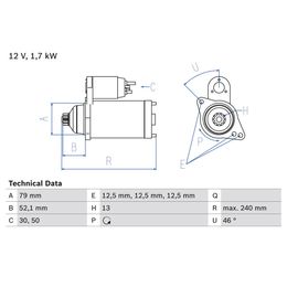 Bosch Starter 0986025220 f&uuml;r VW