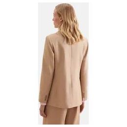 Jackenblazer Seidensticker, Damen, Gr. 36, beige, 48% Leinen, 31% Polyester, 17% Viskose, 4% Elasthan, unifarben, Blazer
