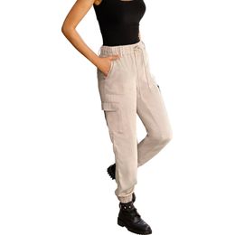 CR&Eacute;ATION L Damen Hose mit Cargotaschen sand Gr&ouml;&szlig;e 38