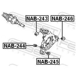 FEBEST Lagerung, Lenker nab244 vor der Achse f&uuml;r FORD VOLVO SAMSUNG NISSAN