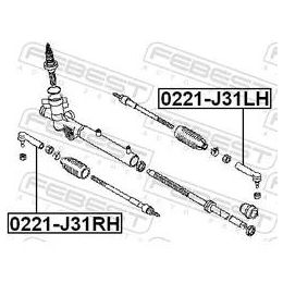FEBEST Spurstangenkopf 0221j31rh Vorderachse rechts f&uuml;r NISSAN SAMSUNG