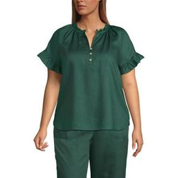 LANDS' END Bluse aus TENCEL mit R&uuml;schenkragen, Damen,  Gr&uuml;n, Kunstseide/Lyocell (Viskose), by Lands' End