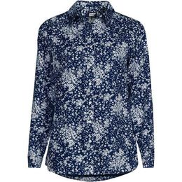 LANDS' END B&uuml;gelfreie Baumwoll-Bluse, Damen,  Blau, Baumwolle, by Lands' End