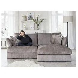 Ecksofa Home Affaire "Casa XL L-Form, B: 190 cm", taupe, B:190cm T:187cm, 100% Polyester, Sofas, Ecksofa, 4 Zierkissen, Mega-Sofa, in Cord oder Chenille-Struktur, Federkern