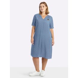sheego Gro&szlig;e Gr&ouml;&szlig;en Tunikakleid in A-Linie, mit Grafikprint, bleu-rauchblau-bedruckt, Gr&ouml;&szlig;e 50 - Damen