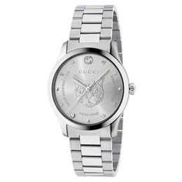 Gucci YA1264095 G-Timeless Silbernes Zifferblatt Unisex-Uhr