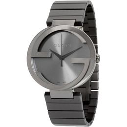 Gucci YA133210 Interlocking graues Zifferblatt Herrenuhr
