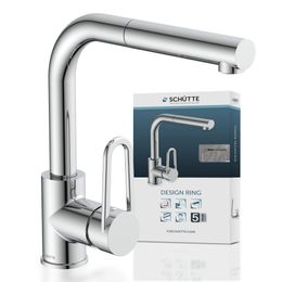 Sch&uuml;tte Sp&uuml;ltischarmatur SCH&Uuml;TTE "Design", grau (chromfarben), Messing, Armaturen, mit Geschirrbrause, ausziehbar, schwenkbar, Hochdruck
