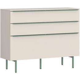 Kommode Tom Tailor HOME, light taupe, B:110cm H:89cm T:42cm, Holzwerkstoff, Melamin, Spanplatte, Sideboards, Kommode, Lowboard, Breite 110 cm,1 Klappe,2 Schubladen, viel Stauraum