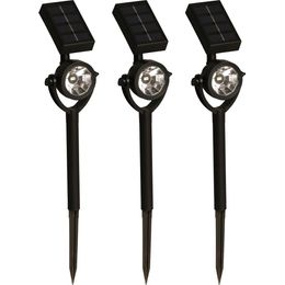 Gartenstrahler Luxform "Solar-Erdspie&szlig;leuchte - Zamora - 3 St&uuml;ck - LED", schwarz, 3 Stk., Leuchten, Gartenstrahler, Solarbetrieben