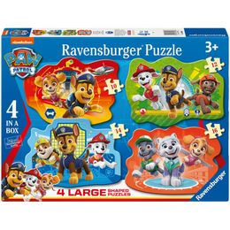 Konturenpuzzle Ravensburger "Paw Patrol, Helden mit Fell", bunt, Puzzles, KinderB:35cm H:25cm, Pappe, Motiv, Made in Europe, B:35cm H:25cm