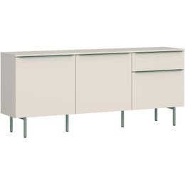 Sideboard Tom Tailor HOME, light taupe, B:165cm H:56cm T:42cm, Holzwerkstoff, Melamin, Spanplatte, Sideboards, Sideboard, Lowboard, Breite 165 cm,3 T&uuml;ren,1 Schublade, viel Stauraum