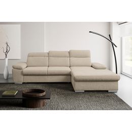 Ecksofa WERK2 "Palma modernes Schlafsofa mit Bettkasten, L-Form, B/T 282/185 cm", beige, B:282cm H:88cm T:185cm, Sofas, Ecksofa
