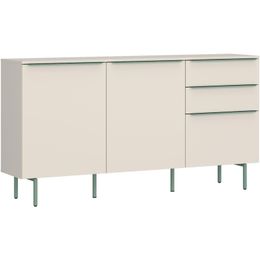 Kommode Tom Tailor HOME, light taupe, B:165cm H:74cm T:42cm, Holzwerkstoff, Melamin, Spanplatte, Sideboards, Kommode, Lowboard, Breite 165 cm,3 T&uuml;ren,2 Schubladen, viel Stauraum
