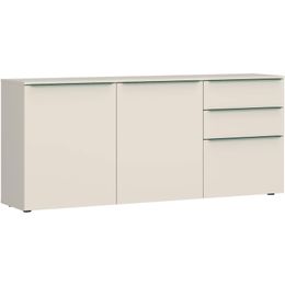 Kommode Tom Tailor HOME, light taupe, B:165cm H:74cm T:42cm, Holzwerkstoff, Melamin, Spanplatte, Sideboards, Kommode, Lowboard, Breite 165 cm,3 T&uuml;ren,2 Schubladen, viel Stauraum