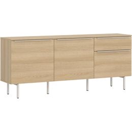 Sideboard Tom Tailor HOME, light oak, B:165cm H:56cm T:42cm, Holzwerkstoff, Melamin, Spanplatte, Sideboards, Sideboard, Lowboard, Breite 165 cm,3 T&uuml;ren,1 Schublade, viel Stauraum
