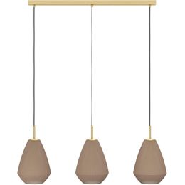 Eglo H&auml;ngeleuchte "Caprarola Pendellampe, messing, H&auml;ngeleuchte, Esszimmerlampe, Lampe", goldfarben, 3, H: 110cm, 1 Stk., Leuchten, Esszimmerlampe, H&auml;ngeleuchte mit E27 Fassung, 90 cm, H&auml;ngeleuchte