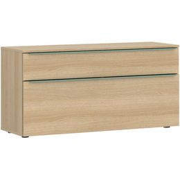 Lowboard Tom Tailor HOME "COLOR PUZZLE 3 &ndash; 1 Klappe 1 Schublade mit farbigem Griff und F&uuml;&szlig;en", light oak, B:110cm H:56cm T:42cm, Holzwerkstoff, Melamin, Spanplatte, Sideboards, Lowboard, Kommode, Breite 110 cm,mit Klappe und Schublade, viel Stauraum