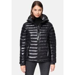 Winterjacke Trueprodigy "Adan F Reflektierende Zipper mit Kapuze", Damen, Gr. L, schwarz, Obermaterial: 100% Polyester PES., slim fit, Jacken Winterjacke