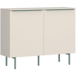 Kommode Tom Tailor HOME, light taupe, B:110cm H:89cm T:42cm, Holzwerkstoff, Melamin, Spanplatte, Sideboards, Kommode, Sideboard mit 2 T&uuml;ren, Softclose,viel Stauraum mit Farbkick
