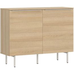 Kommode Tom Tailor HOME, light oak, B:110cm H:89cm T:42cm, Holzwerkstoff, Melamin, Spanplatte, Sideboards, Kommode, Sideboard mit 2 T&uuml;ren, Softclose,viel Stauraum mit Farbkick