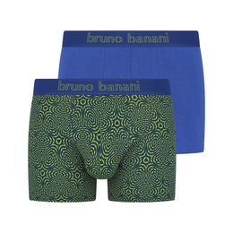 Boxer Bruno Banani "Sonication", Herren, Gr. L, azure, lime, azure, Stoff, Obermaterial: 93% Baumwolle, 7% Elasthan, k&ouml;rpernah, Unterhosen, Baumwollmischung, elastisch