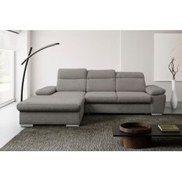 Ecksofa WERK2 "Palma modernes Schlafsofa mit Bettkasten, L-Form, B/T 282/185 cm", anthrazit, B:282cm H:88cm T:185cm, Sofas, Ecksofa