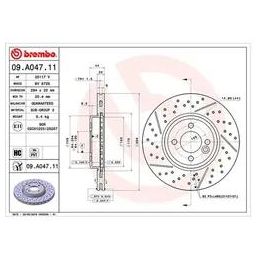 MAGNETI MARELLI Bremsscheibe 360406069100 Innenbel&uuml;ftet-Bel&uuml;ftung mit tropfenf&ouml;rmigen Fl&uuml;geln 294mm 22mm f&uuml;r MINI