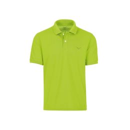 Poloshirt TRIGEMA "TRIGEMA Poloshirt DELUXE Piqu&eacute;", M&auml;dchen, Gr. 104, gelb (lemon), Piqu&eacute;, 100% Baumwolle, Basic, lang, ohne Ausschnitt, Shirts