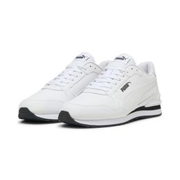 Sneaker Puma "ST Runner v4 Sneakers Erwachsene", Damen, Gr. 36, wei&szlig; schwarz, Obermaterial: Kuhleder, Synthetik, Leder. Futter: Textil. Innensohle: Textil. Laufsohle: Gummi, Schuhe Sneaker