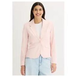 Kurzblazer bonprix "Kurzblazer", Damen, Gr. 36, rosa (perlrosa), Obermaterial: 95% Polyester, 5% Elasthan. Futter: 100% Polyester, festlich, slim fit, Blazer Kurzblazer, eleganter Stil, Slim Fit, aus Polyester und Elasthan
