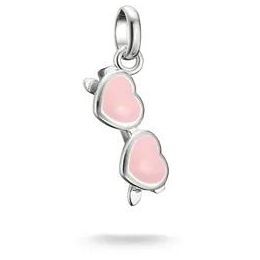 Charm-Einh&auml;nger Thomas Sabo "Charm Pink Sunglasses - Connect", silberfarben, rosa, Charms, Damen, Silber 925 (recycelt), Emaille
