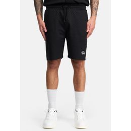 Shorts Trueprodigy "James Logo Stitching Schachbrettmuster", Herren, Gr. L, N-Gr, schwarz, Obermaterial: 100% Polyester PES., regular fit, Hosen Shorts