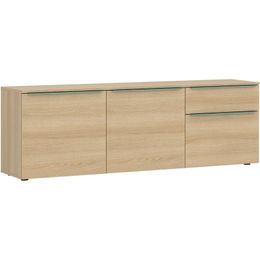 Sideboard Tom Tailor HOME, light oak, B:165cm H:56cm T:42cm, Holzwerkstoff, Melamin, Spanplatte, Sideboards, Sideboard, Lowboard, Breite 165 cm,3 T&uuml;ren,1 Schublade, viel Stauraum
