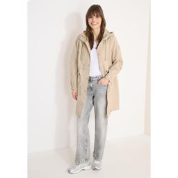 Kurzmantel Cecil, Damen, Gr. L (42), crispy camel, Web, Obermaterial: 57% Polyester, 43% Baumwolle. Futter: 100% Polyester, unifarben, comfort fit normal, ohne Ausschnitt, elastischer Bund, M&auml;ntel Kurzmantel, mit Kapuze