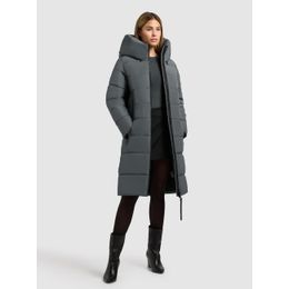 Steppmantel Khujo "JILIAS6 MATT", Damen, Gr. L, foam gr&uuml;n, 100% Polyester, unifarben, regular fit, eingesetzt elastischer Bund mit Windstopper, M&auml;ntel Steppmantel