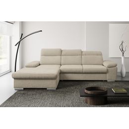 Ecksofa WERK2 "Palma modernes Schlafsofa mit Bettkasten, L-Form, B/T 282/185 cm", beige, B:282cm H:88cm T:185cm, Sofas, Ecksofa