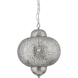 Searchlight Pendelleuchte "Fretwork-Pendelleuchte - Lasergeschnittenes Nickelmetall", nickelfarben, H: 37cm, 1 Stk., Leuchten, Pendelleuchte
