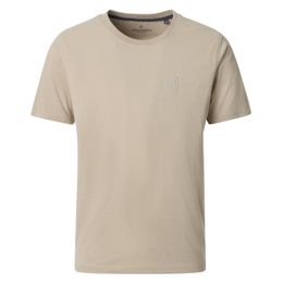 T-Shirt Casamoda "Casamoda T-Shirt uni", Damen, Gr. L, beige, 60% Baumwolle, 40% Polyester, Shirts T-Shirt