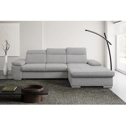 Ecksofa WERK2 "Palma modernes Schlafsofa mit Bettkasten, L-Form, B/T 282/185 cm", grau, B:282cm H:88cm T:185cm, Sofas, Ecksofa