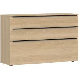 Kommode Tom Tailor HOME, light oak, B:110cm H:74cm T:42cm, Holzwerkstoff, Melamin, Spanplatte, Sideboards, Kommode, Lowboard, Breite 110 cm,1 Klappe,2 Schubladen, viel Stauraum